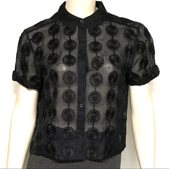 Dkny | Tops | Dkny Sheer Daisy Button Upvery Chic | Poshmark